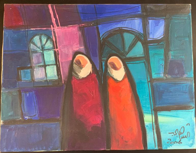 Traditional bahraini women Painting by Reza Darwish | Saatchi Art