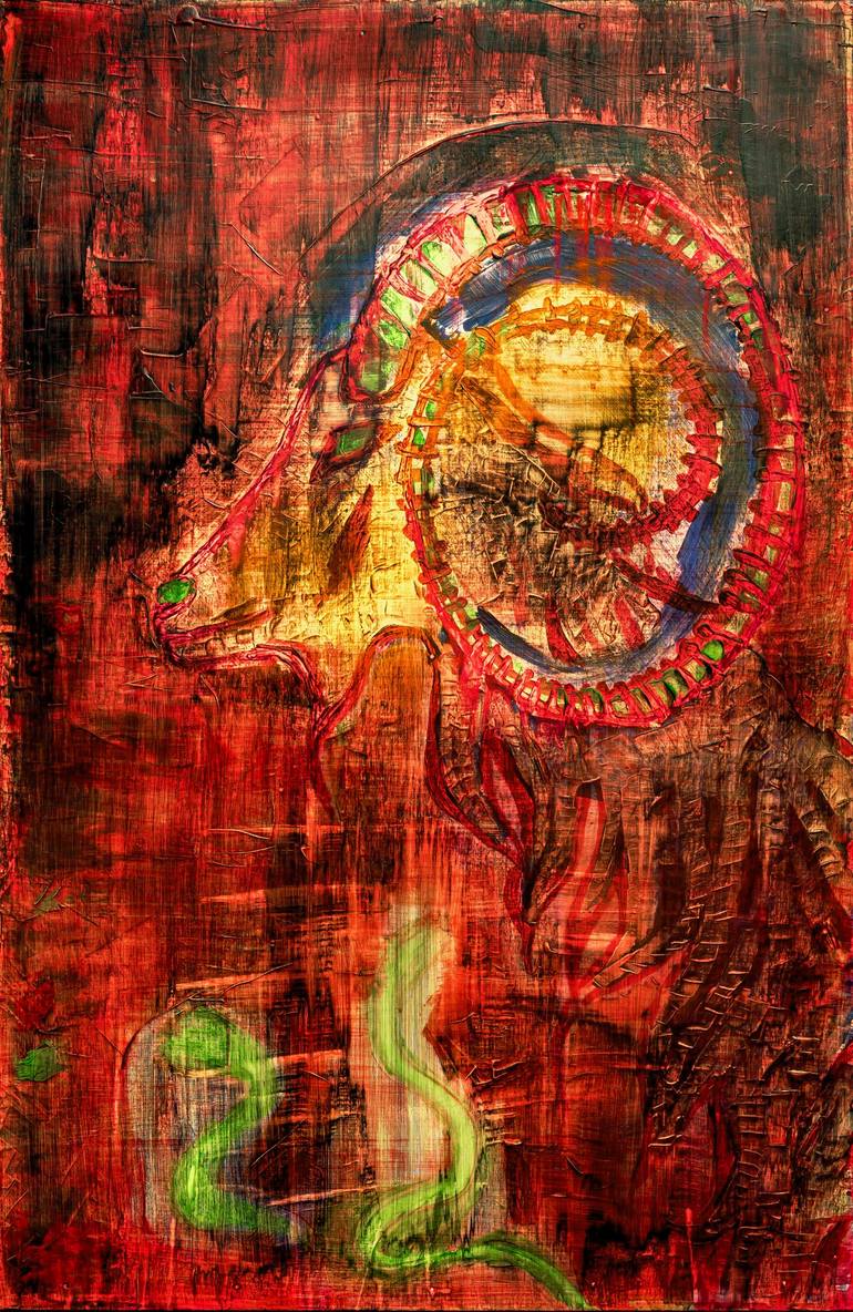 Capricorn and snakes Painting by Maria Emilia | Saatchi Art