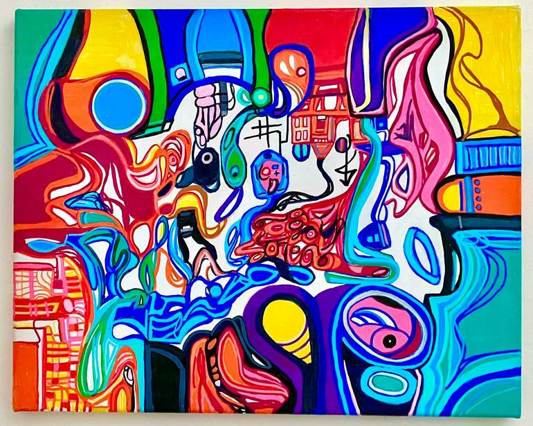 Blue Circle Painting by Anne Hurst | Saatchi Art