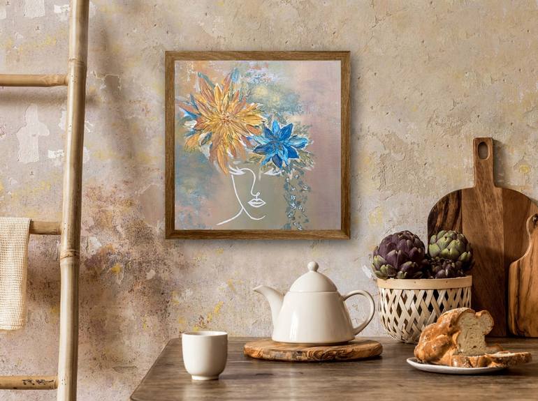 Golden blue beauty Painting by Simona Laura Ona Pop | Saatchi Art