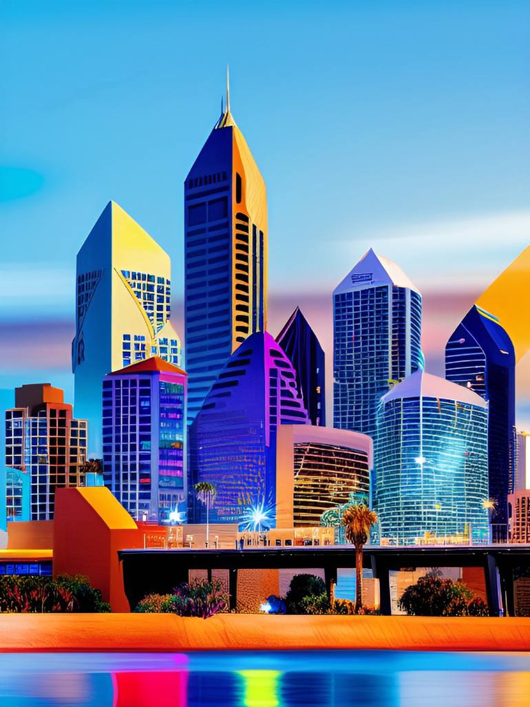 San Diego Cityscape Painting by Bjørn Kristian Lantz | Saatchi Art