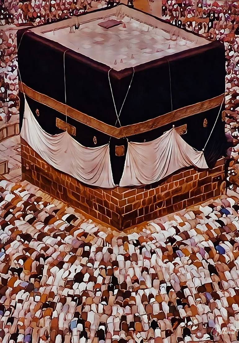 The Kaaba (Baitullah) Masjidil Haram - Mecca, Painting Painting by ...