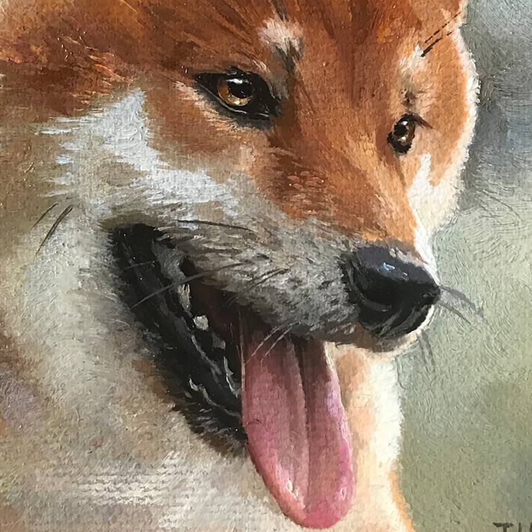 Shiba Inu Painting by Tatjana Cechun | Saatchi Art