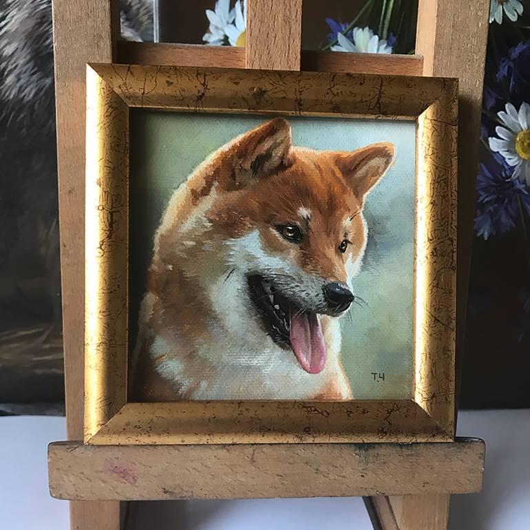 Shiba Inu Painting by Tatjana Cechun | Saatchi Art
