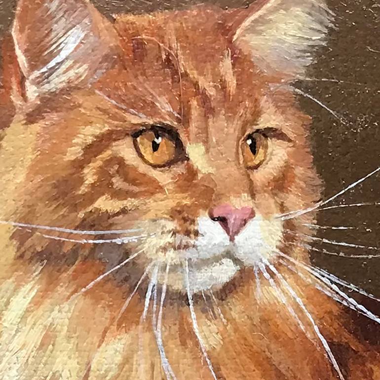 Miniature Big red cat Painting by Tatjana Cechun | Saatchi Art