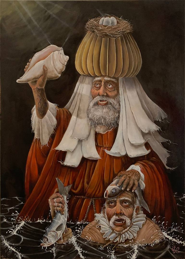 Sacrifice for the Shell God Painting by Nonsense Paintings | Saatchi Art