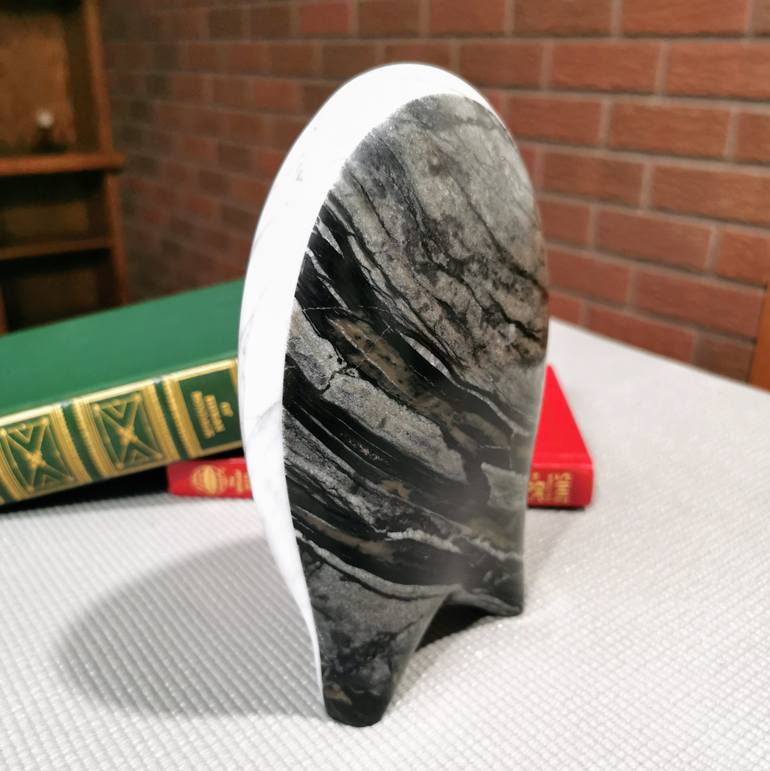 Marbled Elegance: The Orb of Geological Wonders Sculpture by Siarhei ...