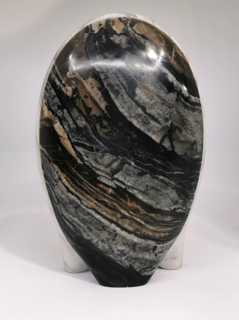 Marbled Elegance: The Orb of Geological Wonders Sculpture by Siarhei ...