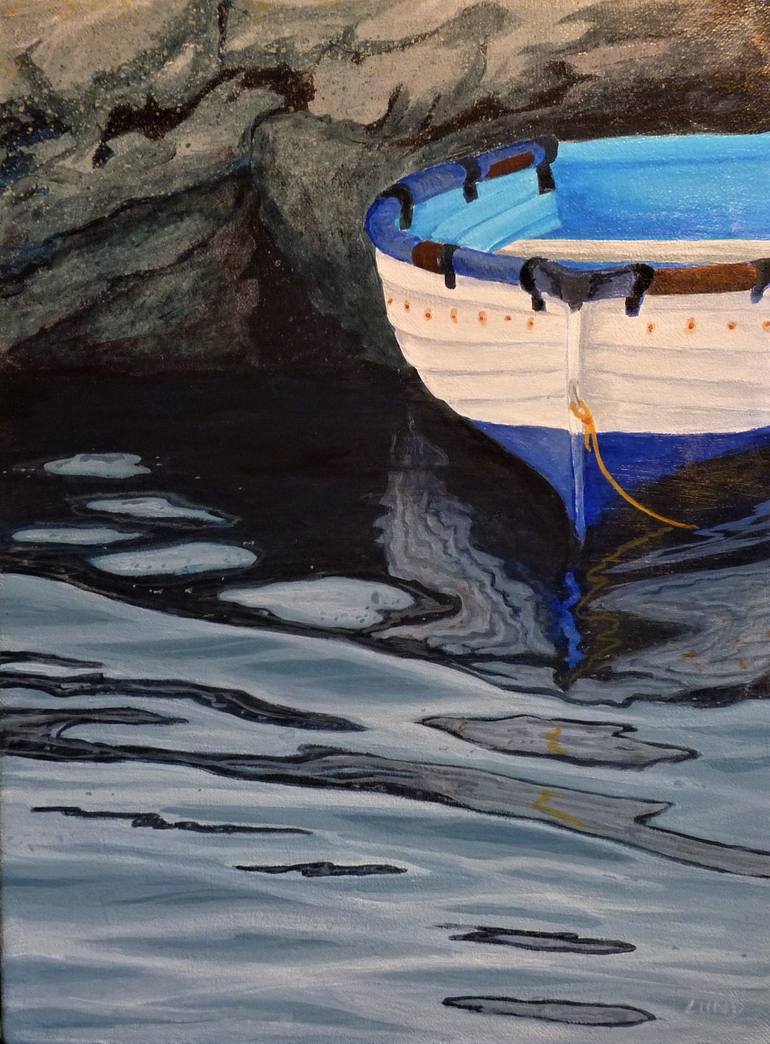 Starboard Reflections, Oak Bay Painting by April Lund | Saatchi Art