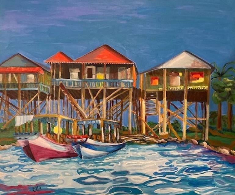 TONLE SAP CAMBODIA Painting by CHANTAL PALA | Saatchi Art