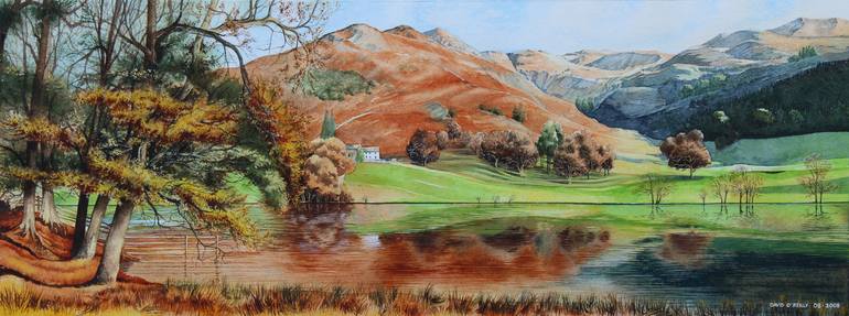 Loughrigg Tarn, Grasmere, Lake District, UK. Painting by DAVID O'REILLY ...