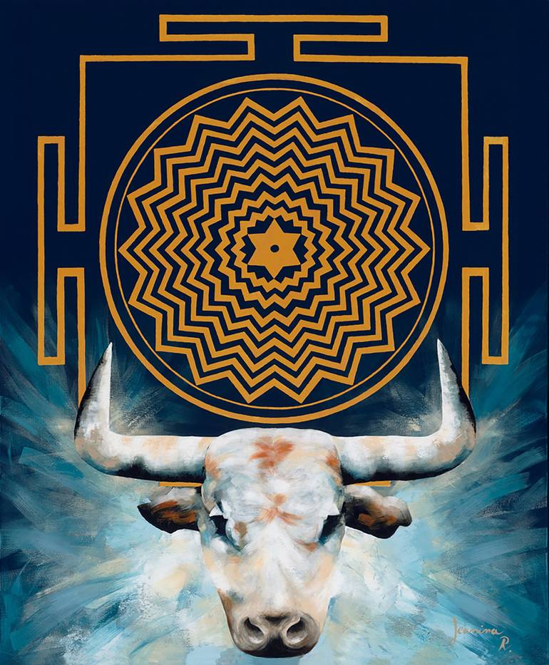 Copy of Shiva's Bull Printmaking by Jeanina Rat | Saatchi Art