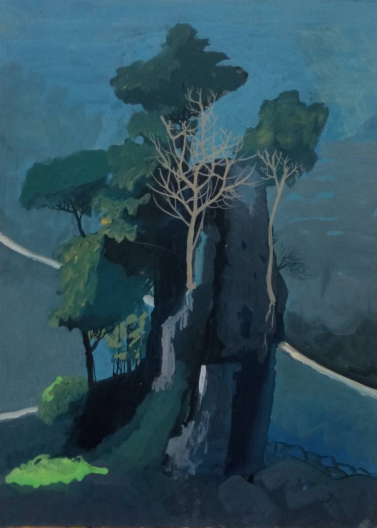 white cliff foot 04 Painting by HOANG KHANH DU | Saatchi Art