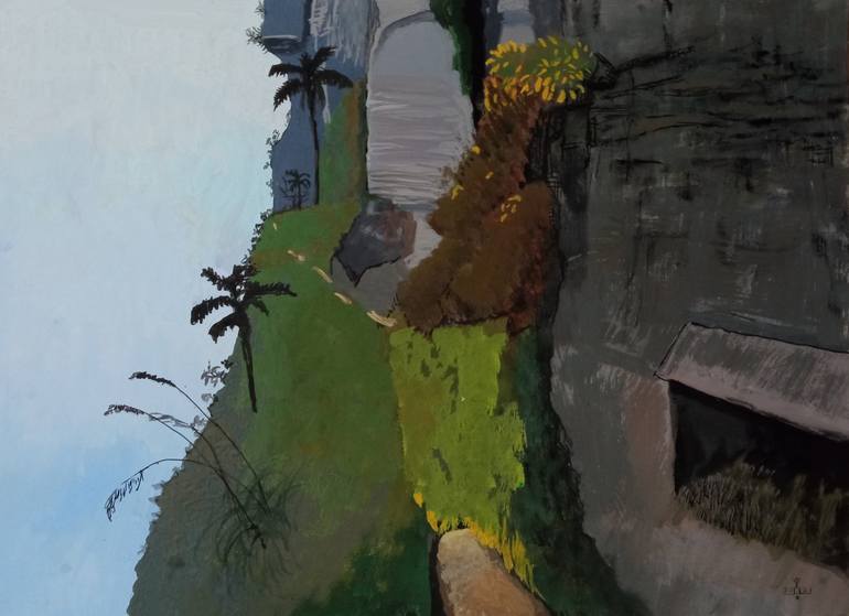 white cliff foot 11. Painting by HOANG KHANH DU | Saatchi Art