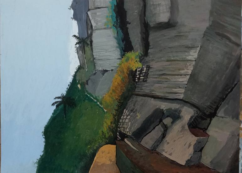 white cliff foot 22 Painting by Hoang Khanh Du | Saatchi Art