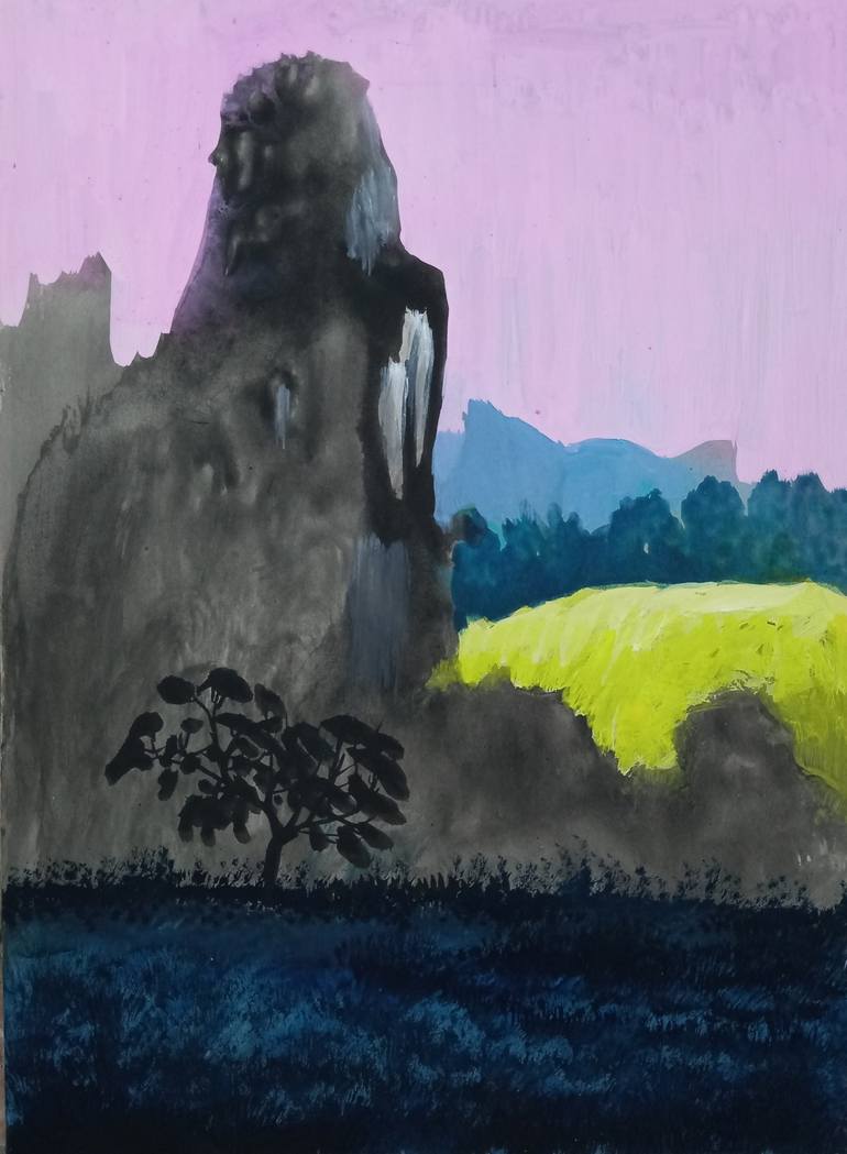 white cliff foot 35 Painting by HOANG KHANH DU | Saatchi Art