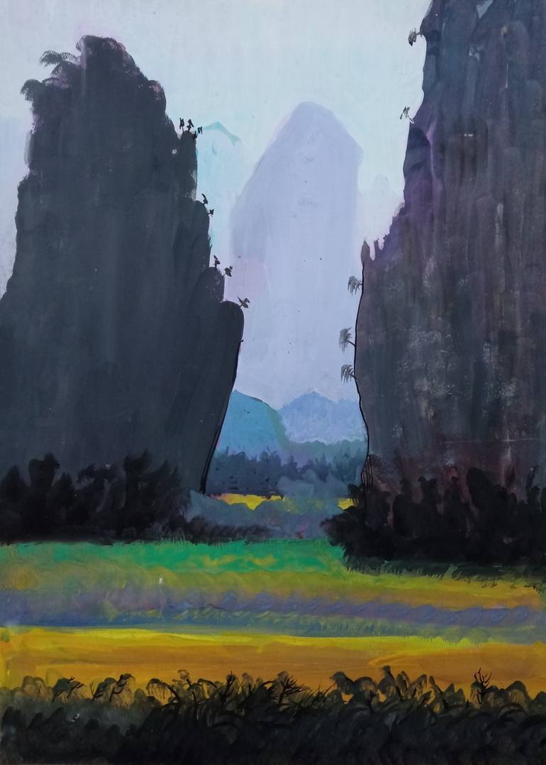 white cliff foot 42. Painting by HOANG KHANH DU | Saatchi Art