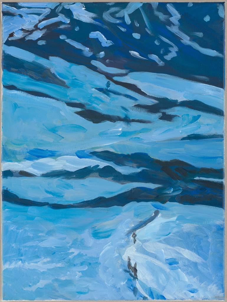 Walking on glacier Painting by Lilith Li | Saatchi Art