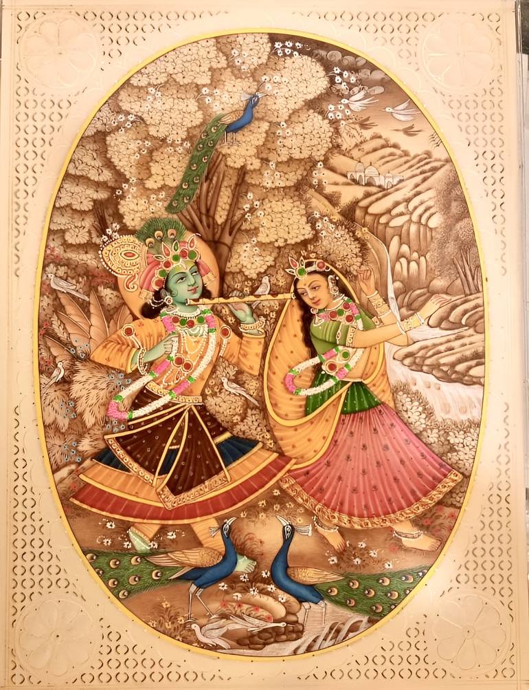 Krishna Radhe Painting by Saurabh Mali | Saatchi Art
