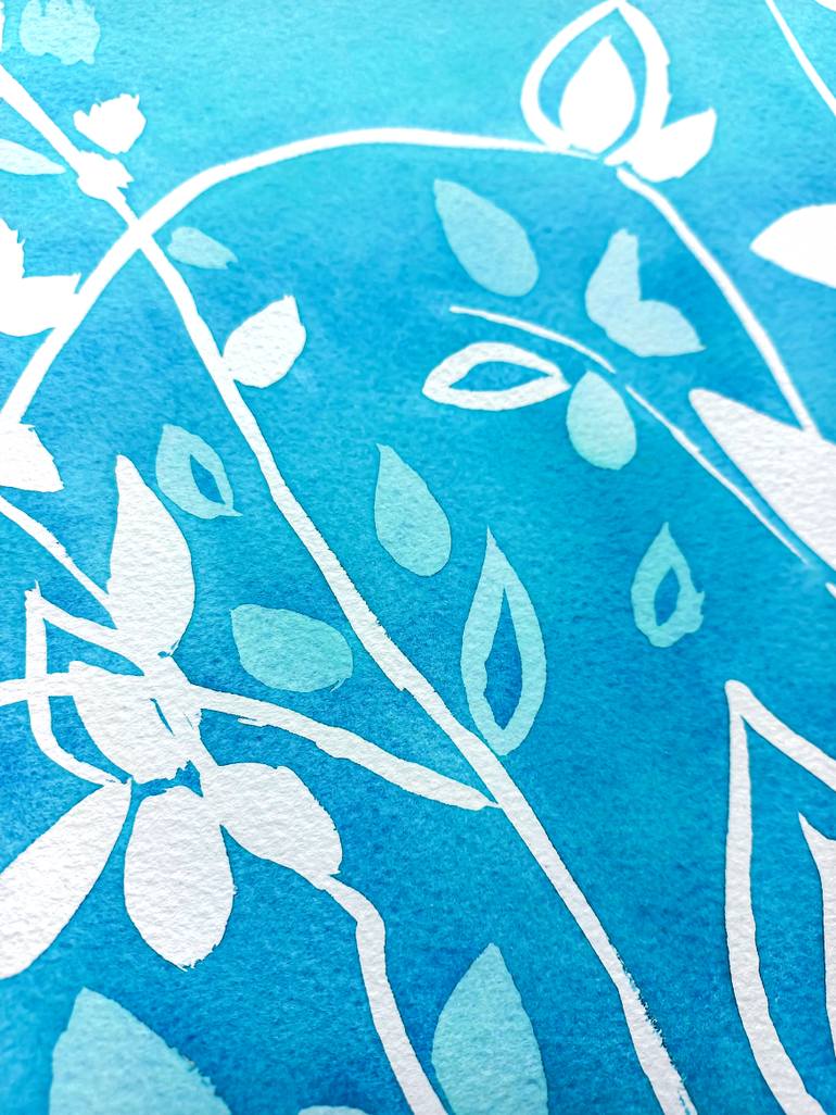 The Birth of Spring watercolor fine art blue color Painting by Zefi ...