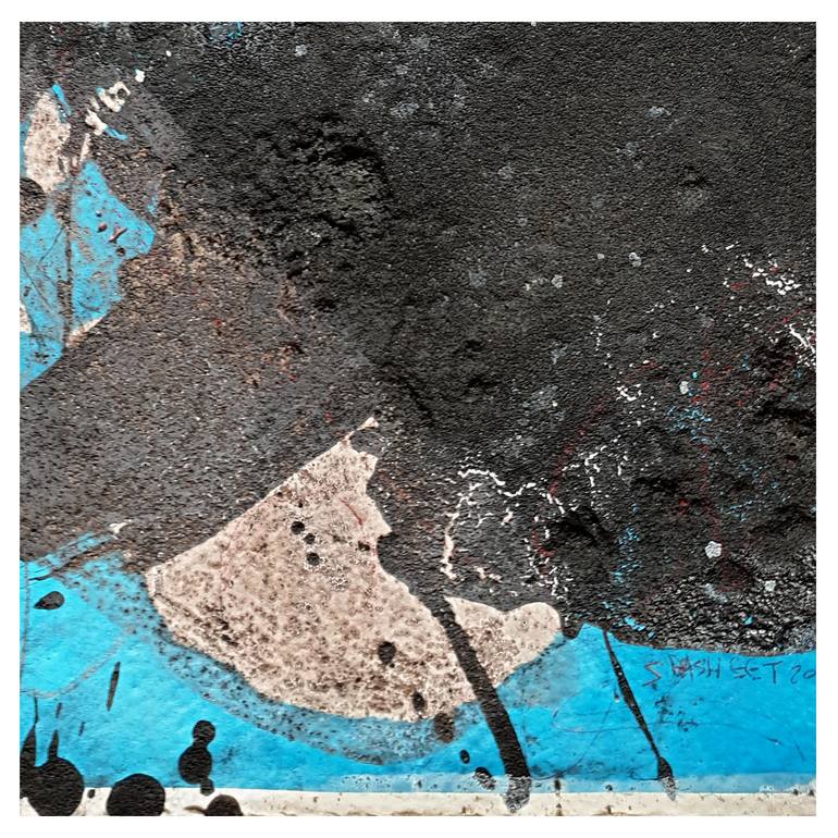Composition & Blue collage 4-22 Painting by Alaa Shasheet | Saatchi Art