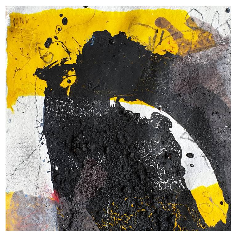 Composition & Yellow collage 2-22 Painting by Alaa Shasheet | Saatchi Art