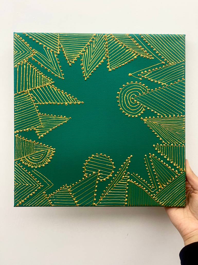 Golden Threads I Painting by Anisa Nazz | Saatchi Art