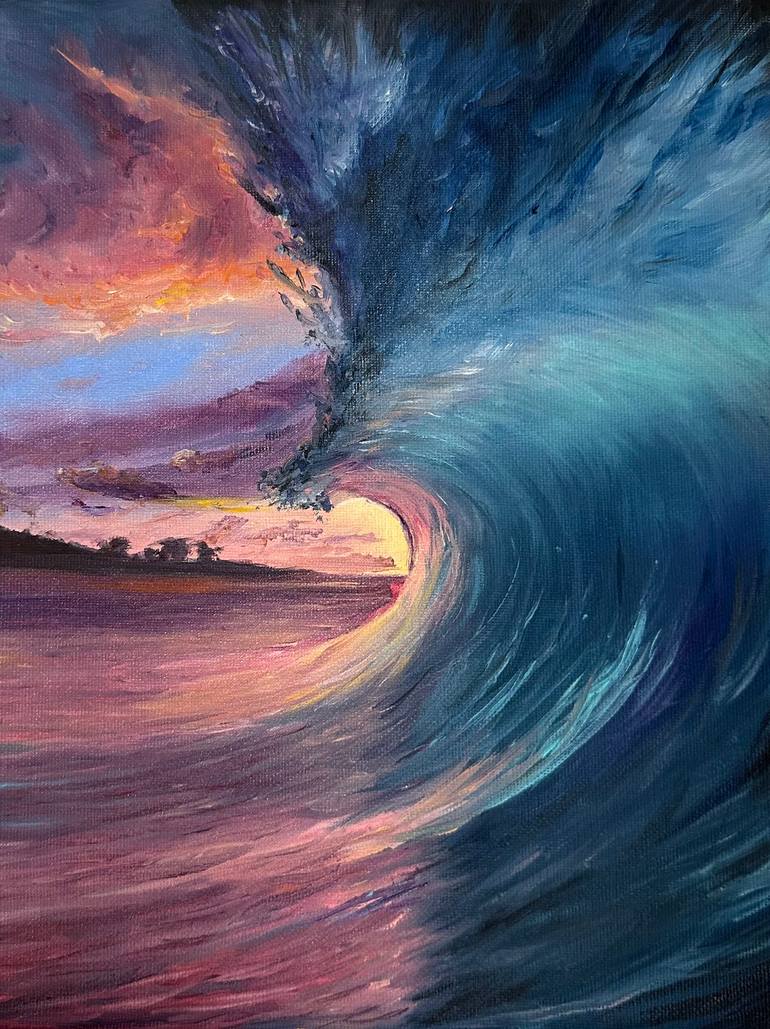 Big Wave Painting by Kristina Sergeeva | Saatchi Art