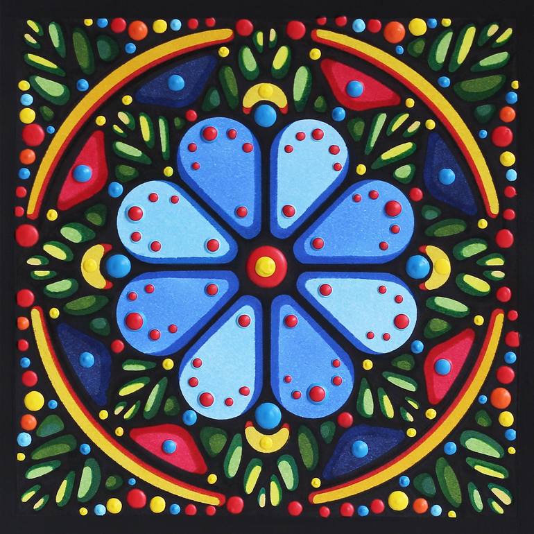 The blue flower. miniature drawing Drawing by Maria Ganja | Saatchi Art