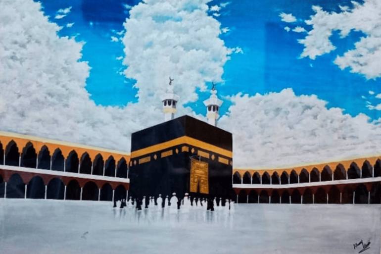 Holy Kaaba Painting Painting by khansa Khushi | Saatchi Art