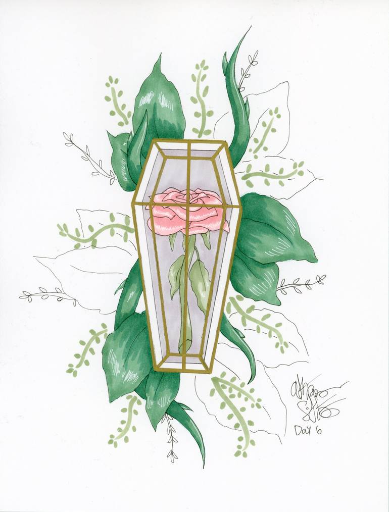 Rose Casket Drawing by Autumn Smith | Saatchi Art