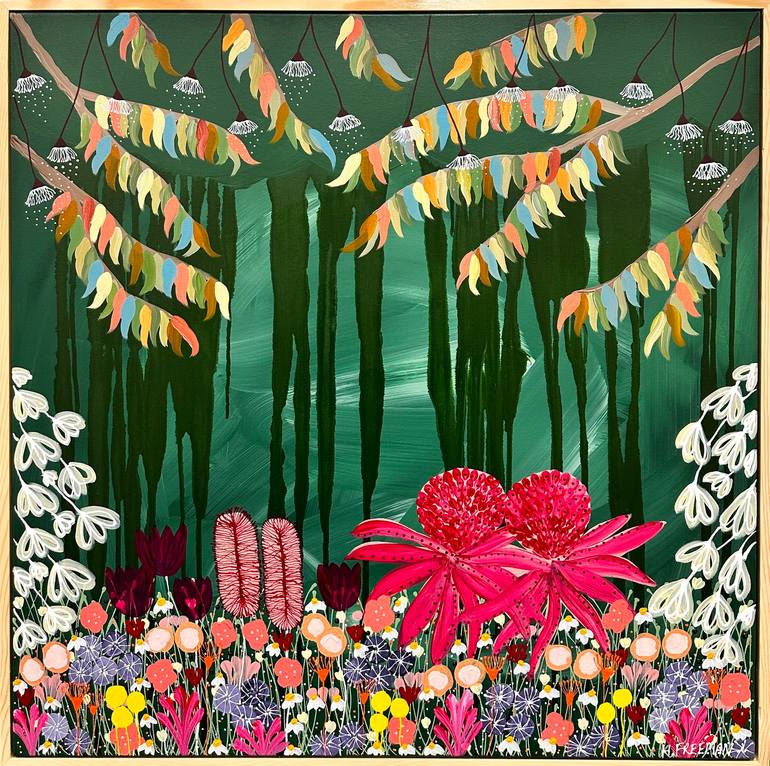 Pink Waratahs Painting by Hayley Freeman | Saatchi Art