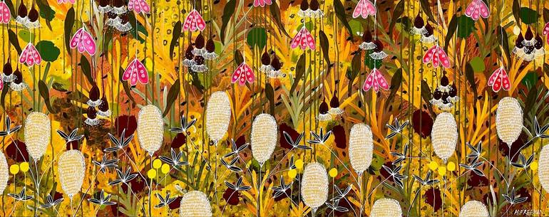 Banksias and Billy Buttons Painting by Hayley Freeman | Saatchi Art