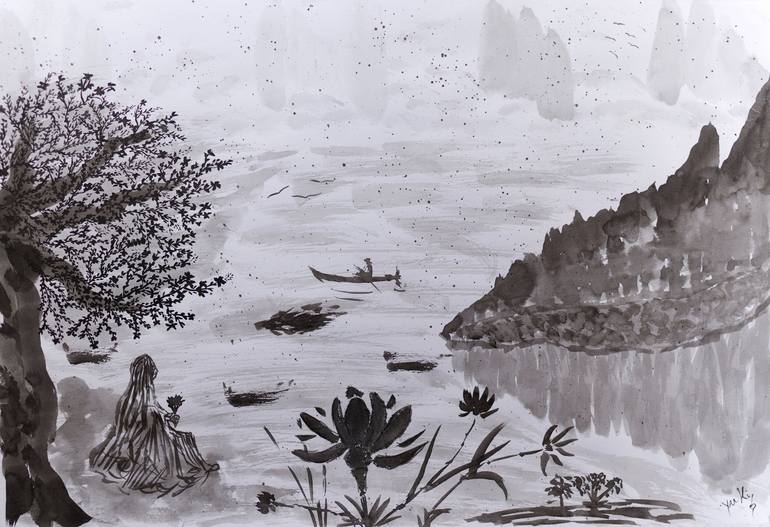 The wait Drawing by Consuelo Yuki Ghilarducci | Saatchi Art