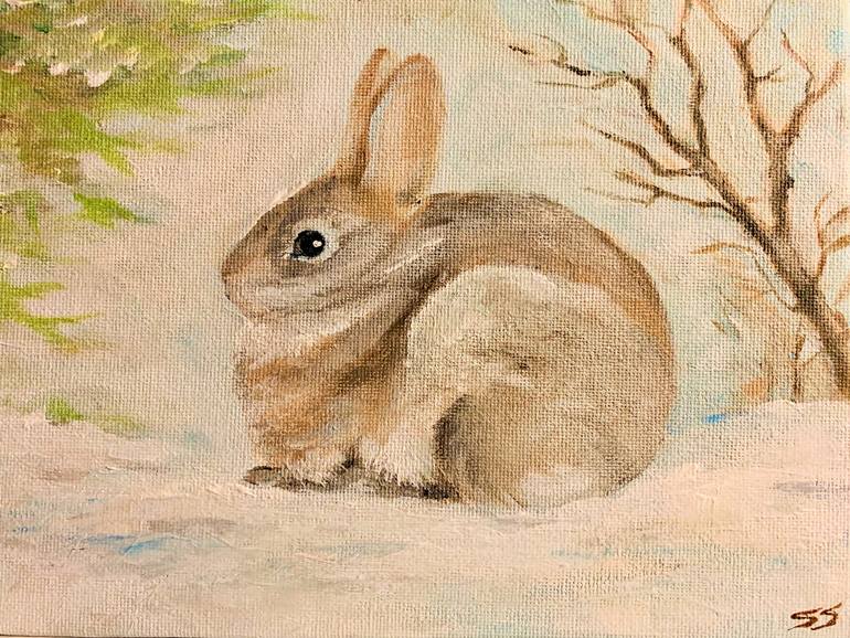 NATURE COLLECTION, Bunny Painting by Svetlana Smorodinova | Saatchi Art