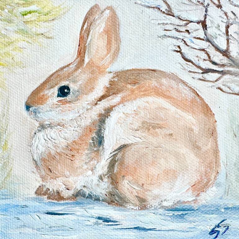 NATURE COLLECTION, Bunny Painting by Svetlana Smorodinova | Saatchi Art