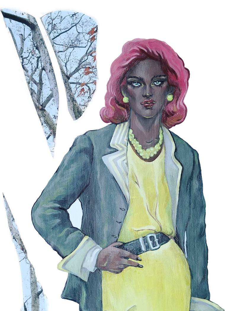 african american woman in suit collage Drawing by Evgeniia Karpacheva ...