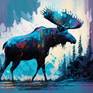 Moose Painting by Naleeff Brian | Saatchi Art