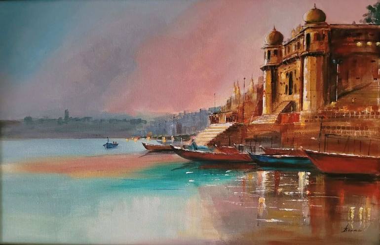 The Golden hour Painting by Beena KS | Saatchi Art