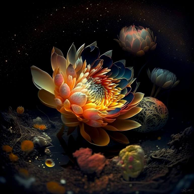 Melanin Mind Indigenous Flower Painting by Sabrina Coleman | Saatchi Art