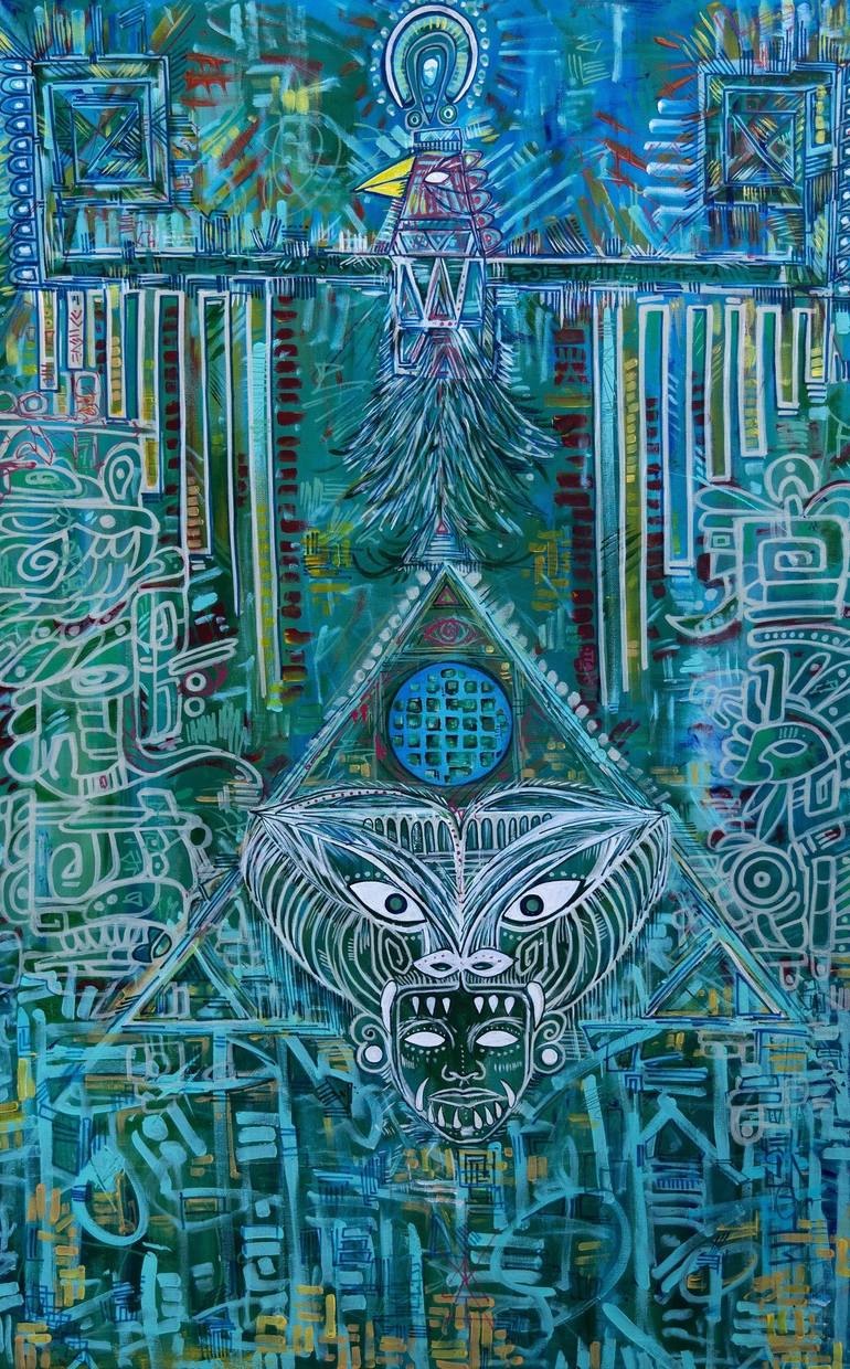 Mayan Underworld Painting by Felix Marroquin | Saatchi Art