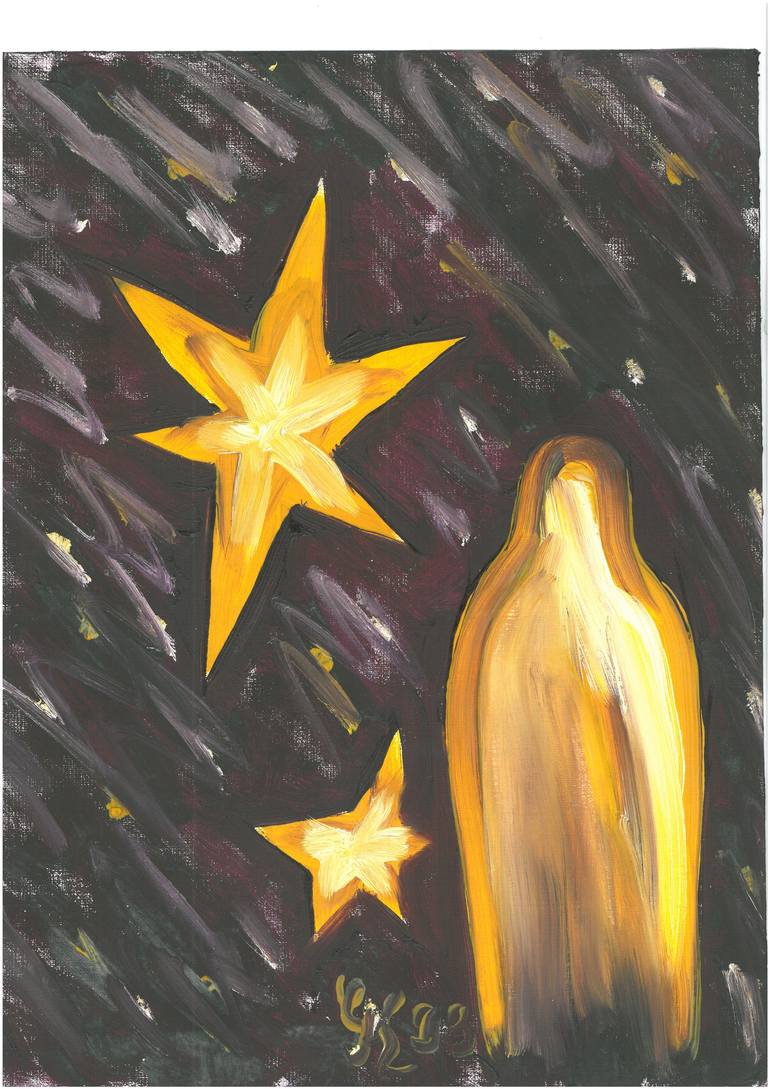 Angel of Stars Painting by Gabriele C Kunz | Saatchi Art