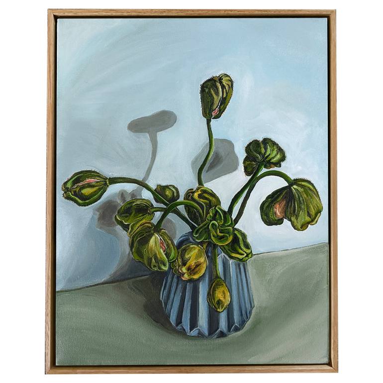 Patiently Waiting, Poppies Painting by Zoe Webb | Saatchi Art