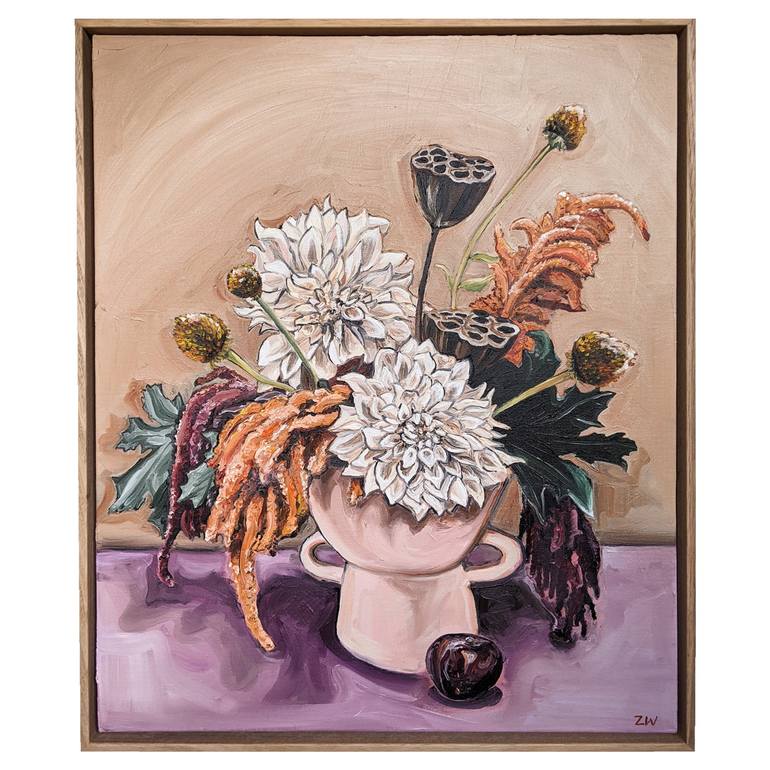 Dahlia Love Painting by Zoe Webb | Saatchi Art