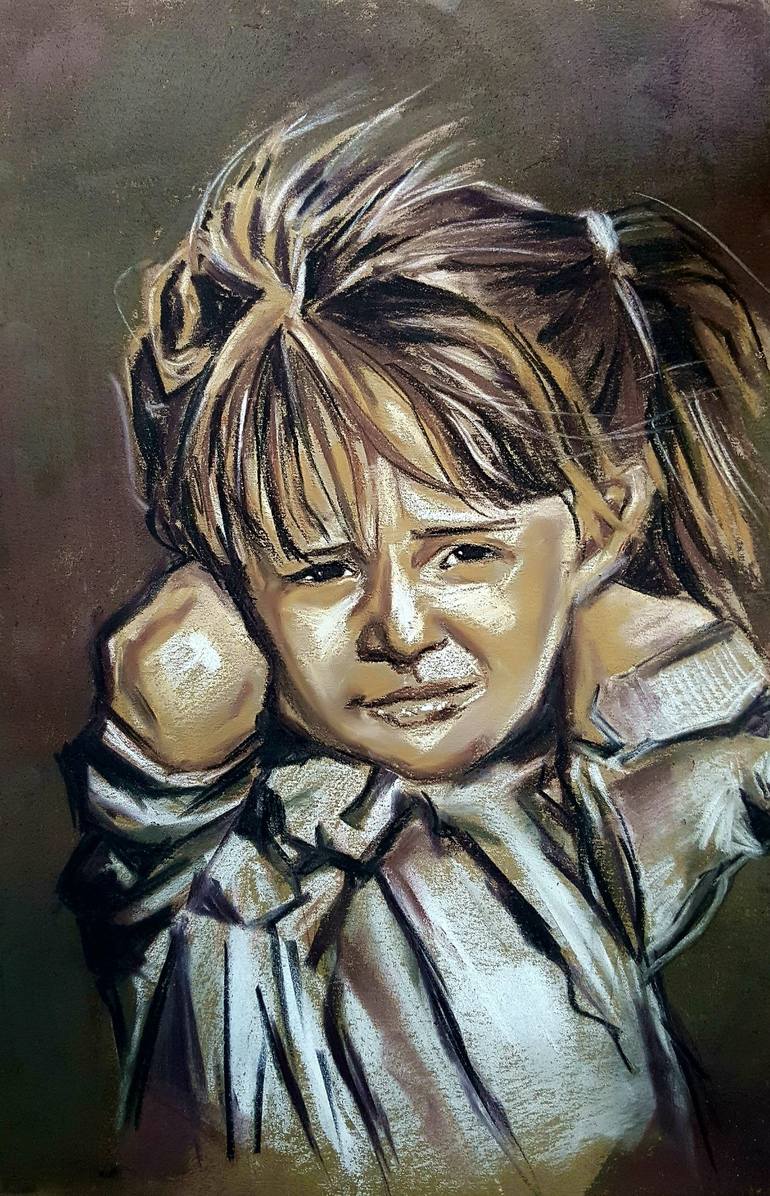 Lament of the little Girl Drawing by Mido Sabil | Saatchi Art