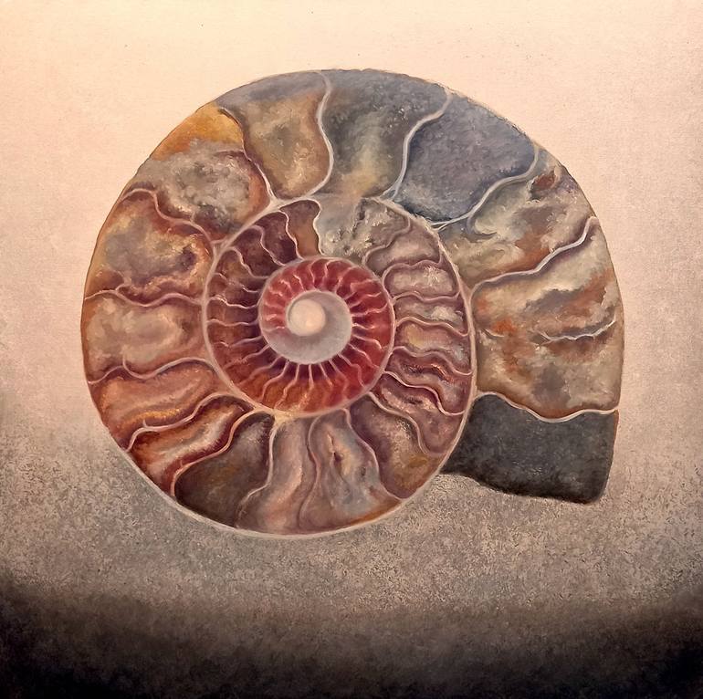 Ammonite d' Argent Painting by Lee Campbell | Saatchi Art