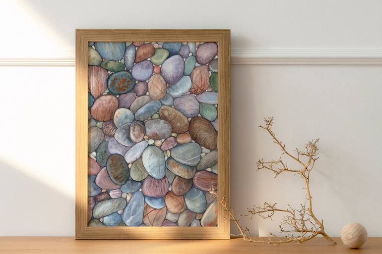 Pebble beach Painting by Svitlana Yanyeva | Saatchi Art