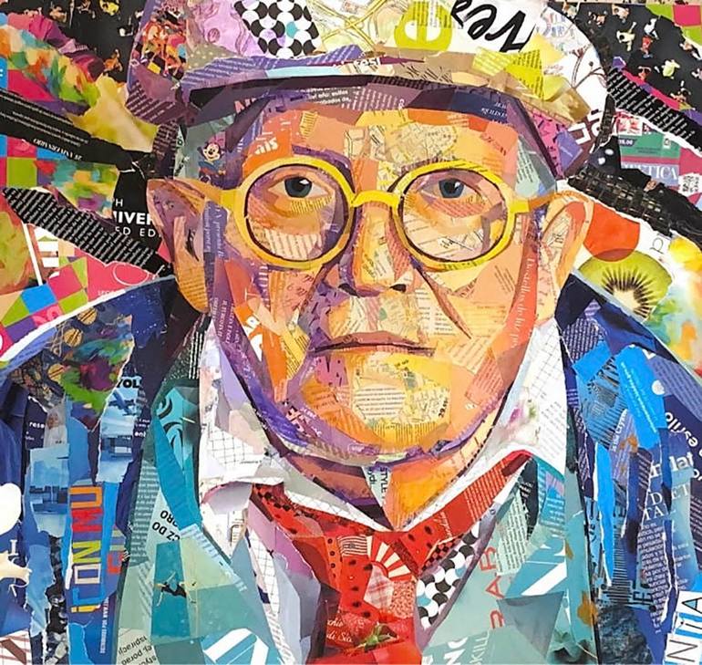 ¨King of the rainbow¨. David Hockney´s portrait. Collage by Nia ...