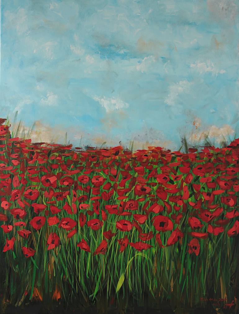 Red poppies Painting by Todor Attila Zsolt | Saatchi Art