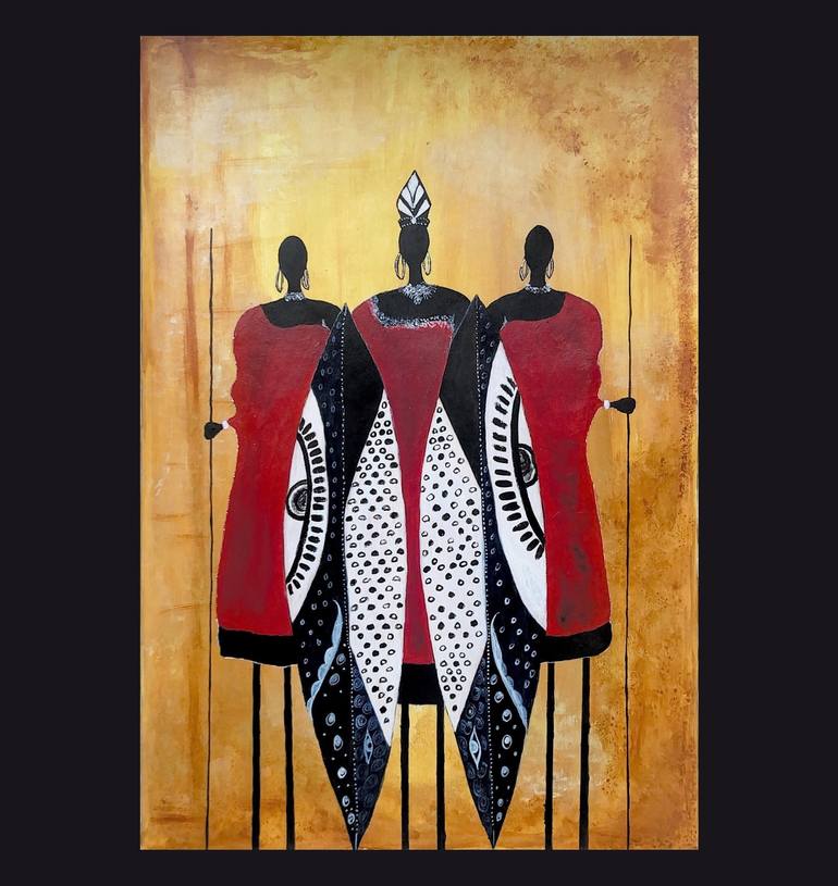 Guardians of the Tribe: Handmade Acrylic on canvas Painting Painting by ...